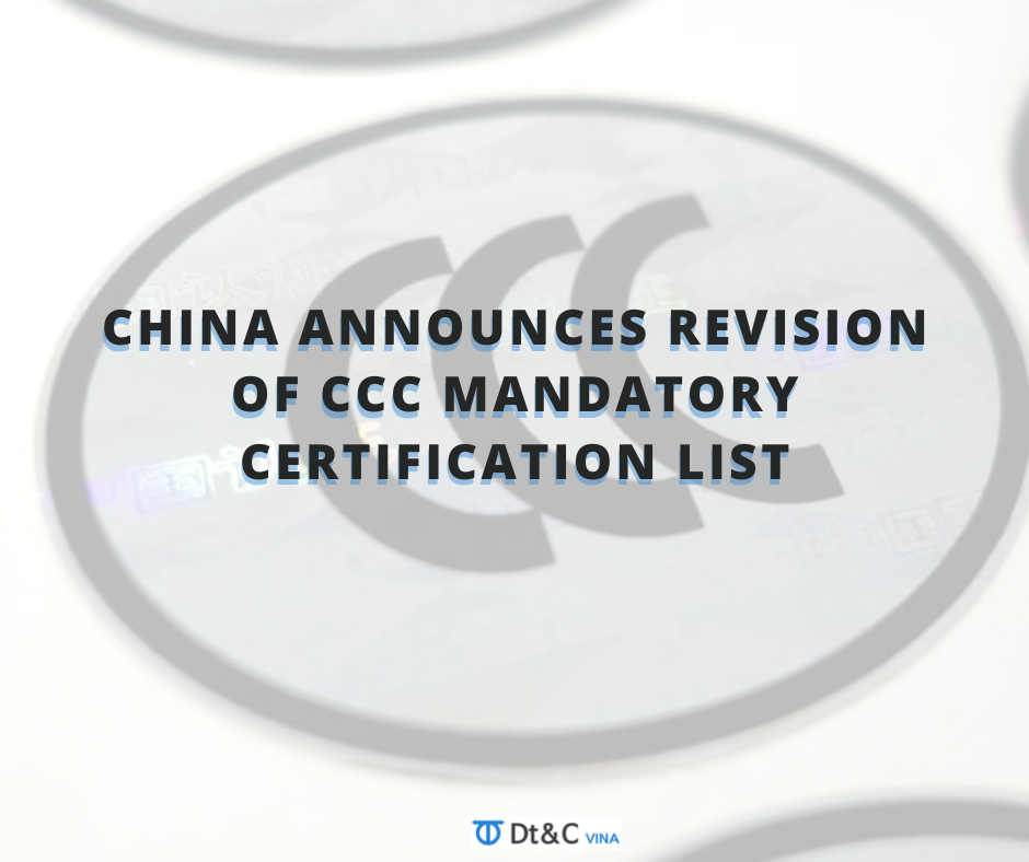 China announces revision of CCC mandatory certification list